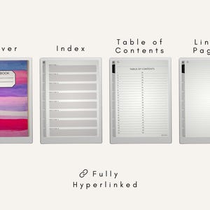 Lined Digital Notebook, 8 Hyperlinked Sections, Interactive PDF, Left ...