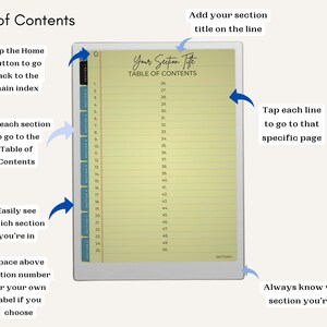 Yellow Legal Pad Notebook for Remarkable Paper Pro, 8 Hyperlinked ...