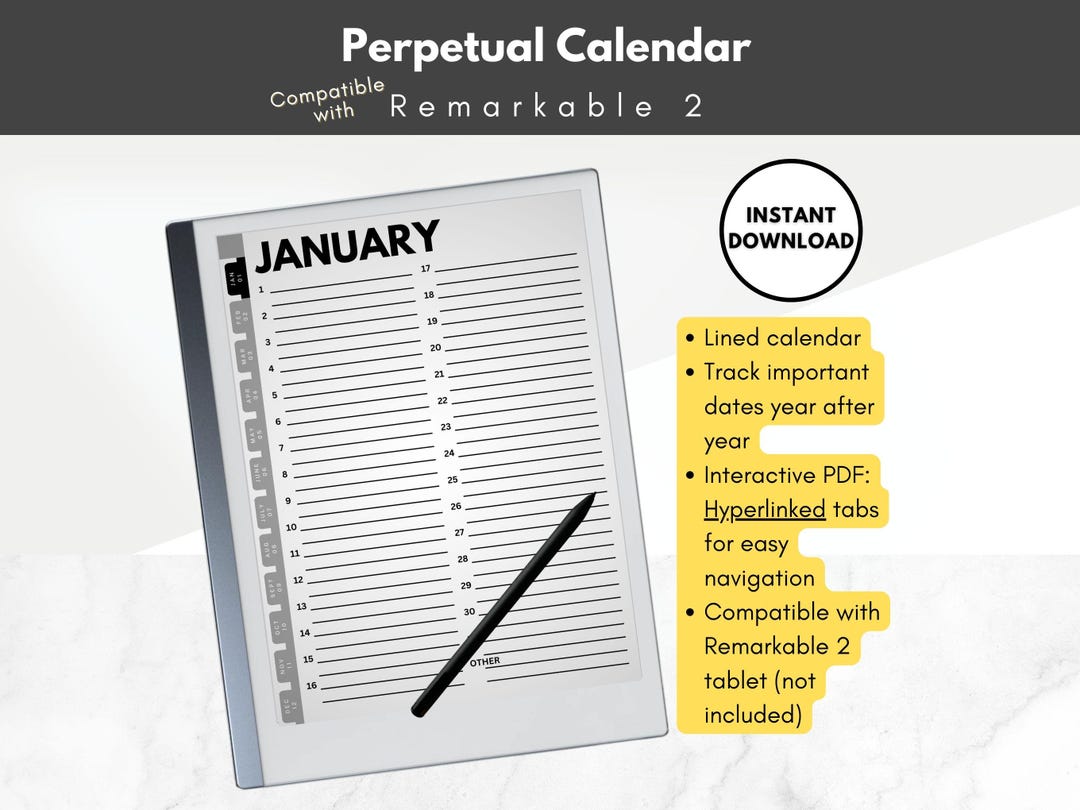 Birthday Calendar, Perpetual Calendar, Lined Calendars, Simple Template ...