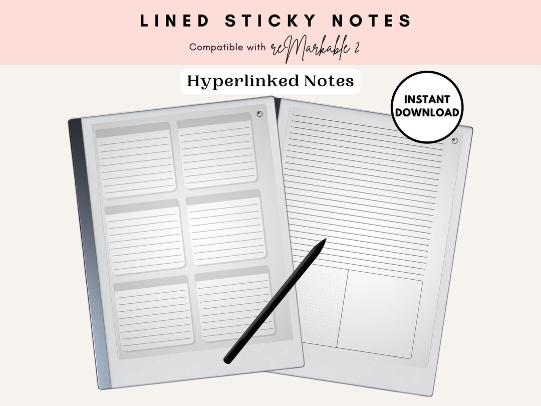 Lined Sticky Notes Template, Brain Dump, to Do Lists, Left and Right ...