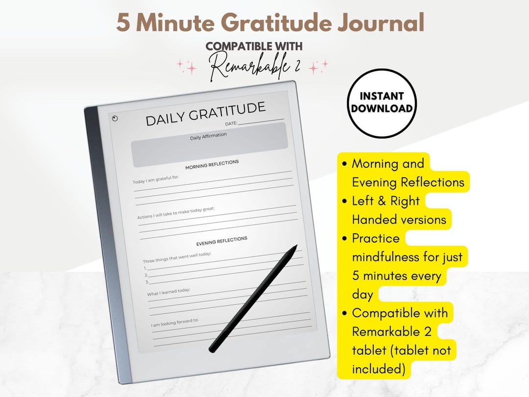 Gratitude Journal, 5 Minute Gratitude, Mindful Mindfulness Journal ...