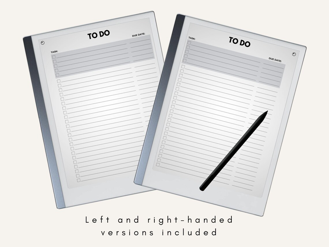 Simple To-do List Template for Remarkable 2, Work To-do List With Due ...