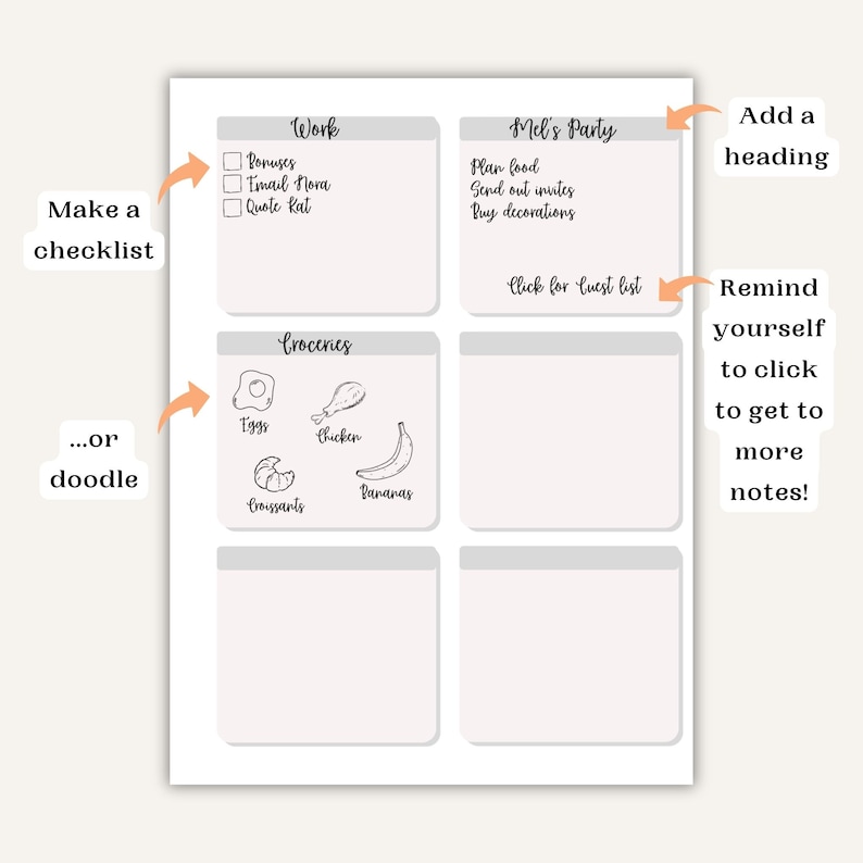 Sticky Notes, Brain Dump, to Do Lists, Left and Right Handed Versions ...