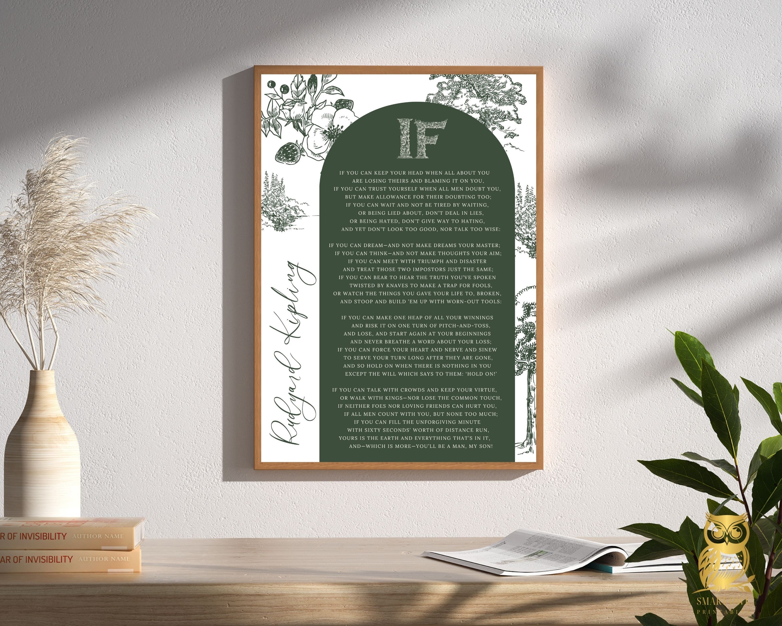 Rudyard Kipling's 'if' Poem Printable Wall Art - Ideal Gift for Father ...