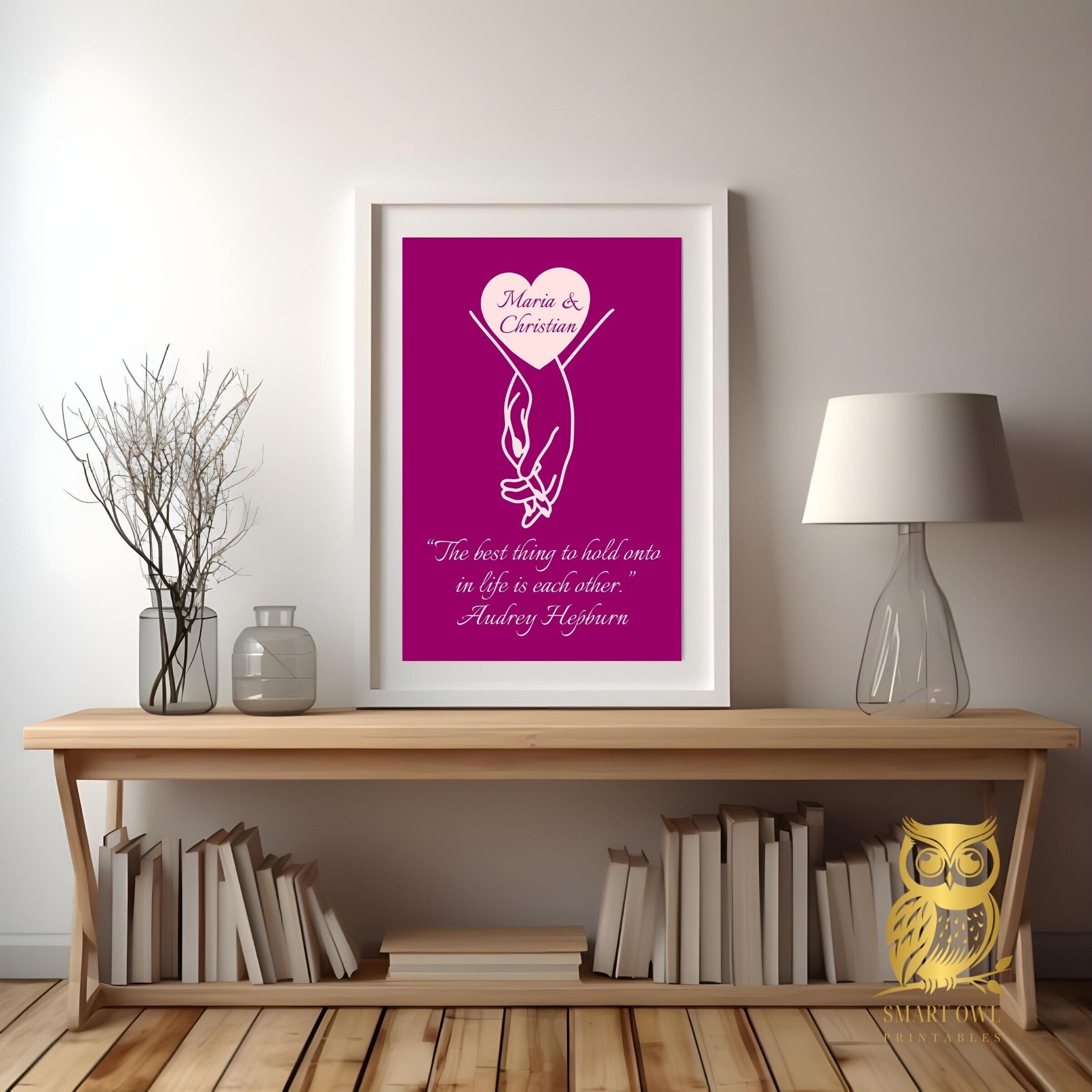 Elegant Love Wisdom Wall Art, Personalized Wedding Gift or Anniversary ...