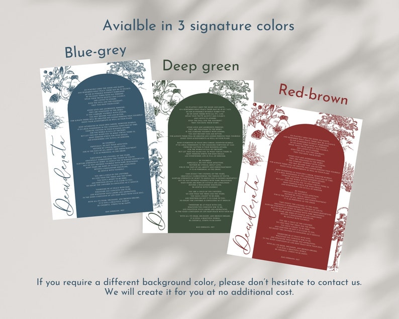 Desiderata Poem Digital Print Meaningful Gift for Strength & Resilience ...