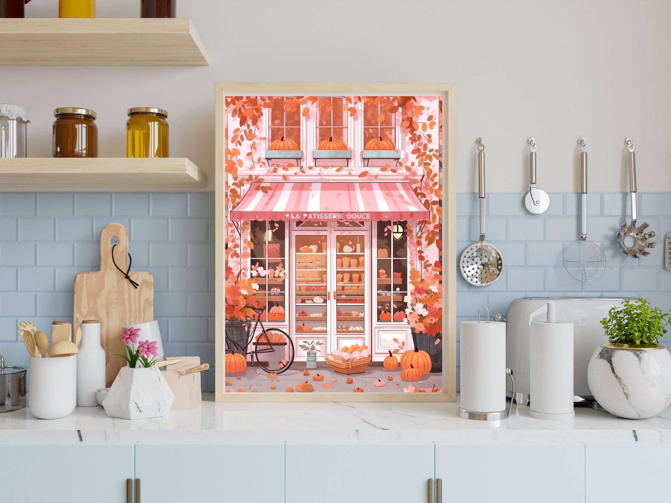 French Bakery, Bakery Wall Art, Kitchen Decor, Kitchen Wall Art, Autumn ...