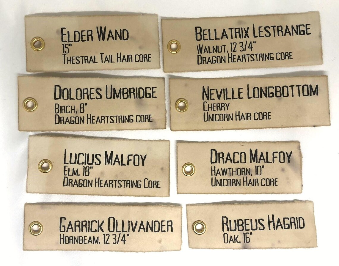 Wizard Witch Wand Label With Wand Details: Wand Core, Wand Wood, Wand ...