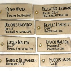Wizard Witch Wand Label With Wand Details: Wand Core, Wand Wood, Wand ...