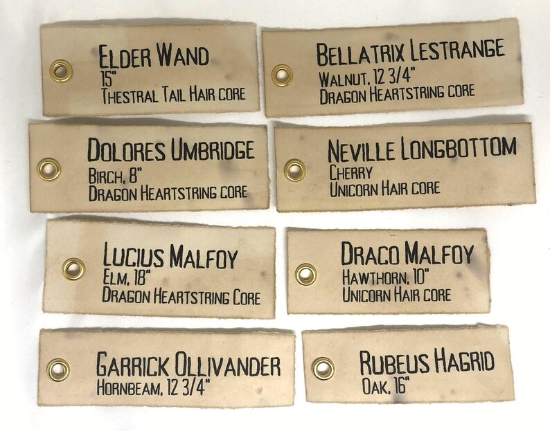 Wizard Witch Wand Label With Wand Details: Wand Core, Wand Wood, Wand ...