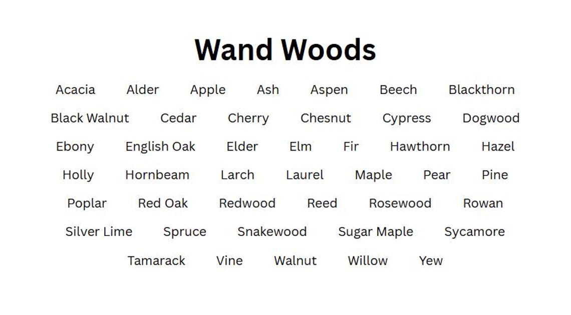 Wizard Witch Wand Label With Wand Details: Wand Core, Wand Wood, Wand ...
