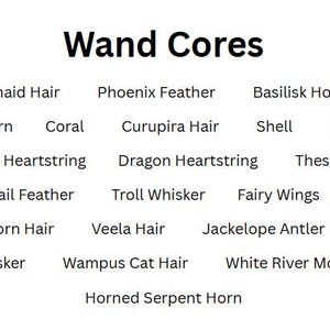 Wizard Witch Wand Label With Wand Details: Wand Core, Wand Wood, Wand ...
