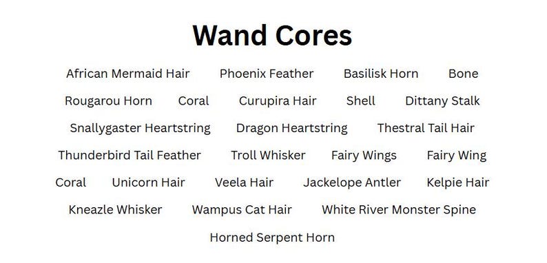 Wizard Witch Wand Label With Wand Details: Wand Core, Wand Wood, Wand ...