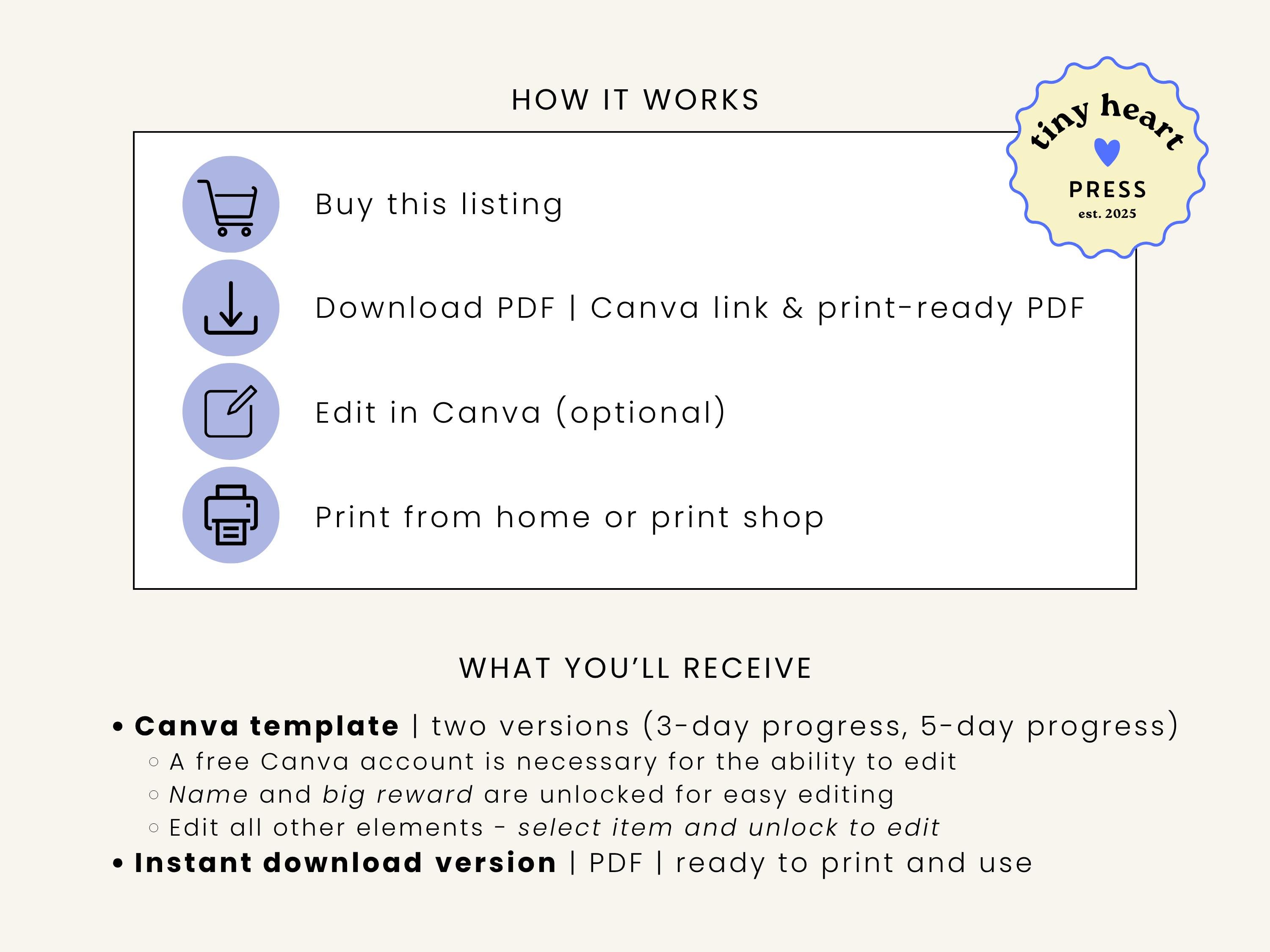 Flower Sticker Chart Printable: Kids Reward System (canva Template ...