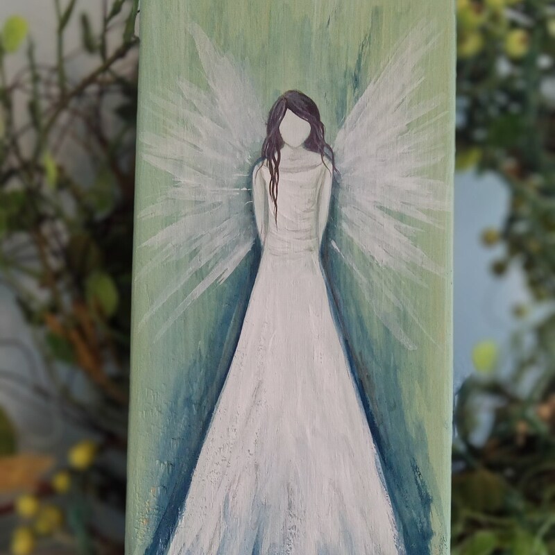 Painted Wood Angel - Etsy