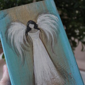 Hand Painted Angel on Wood Block - Etsy