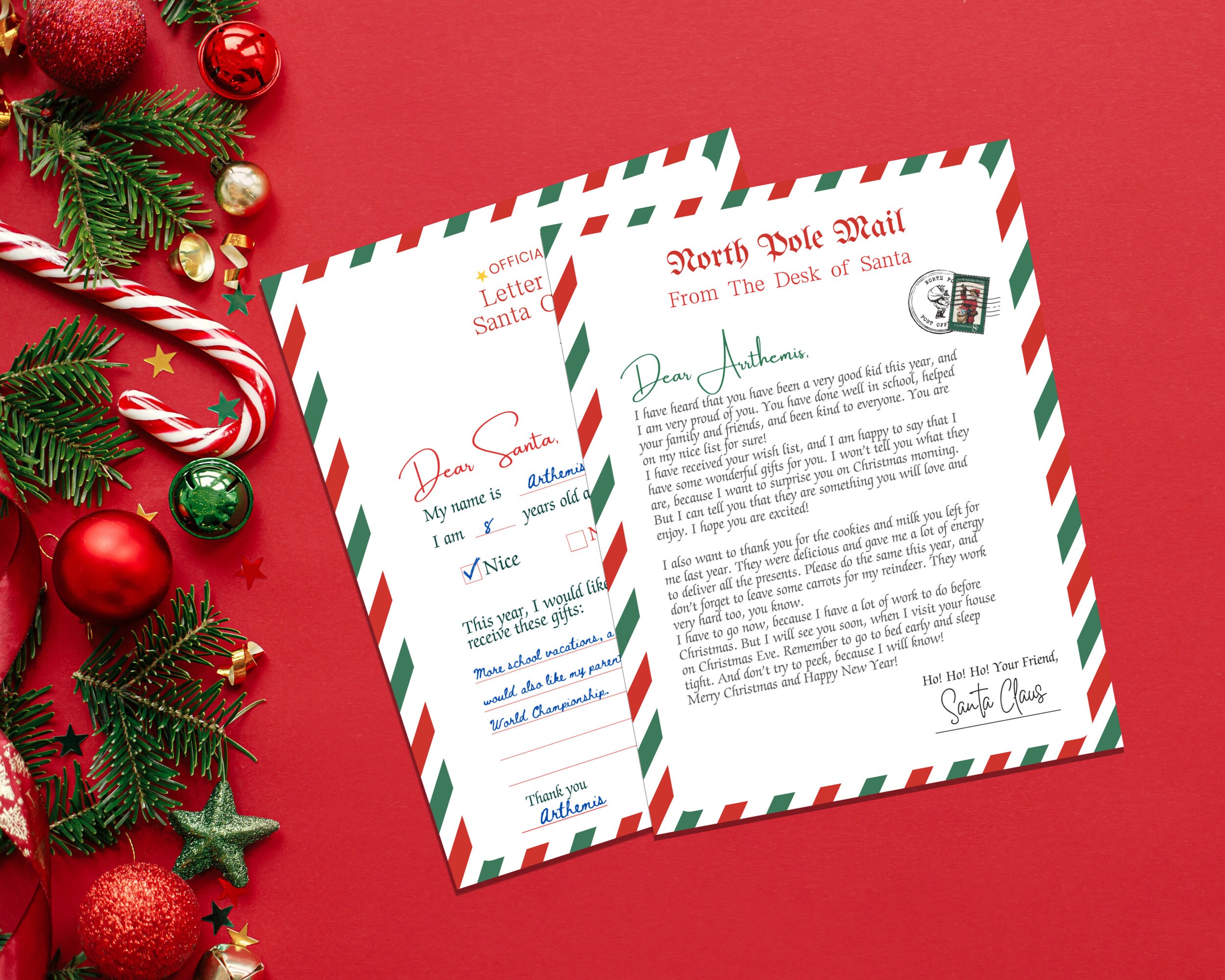Printable Letter to Santa Dear Santa Letter Letter From - Etsy