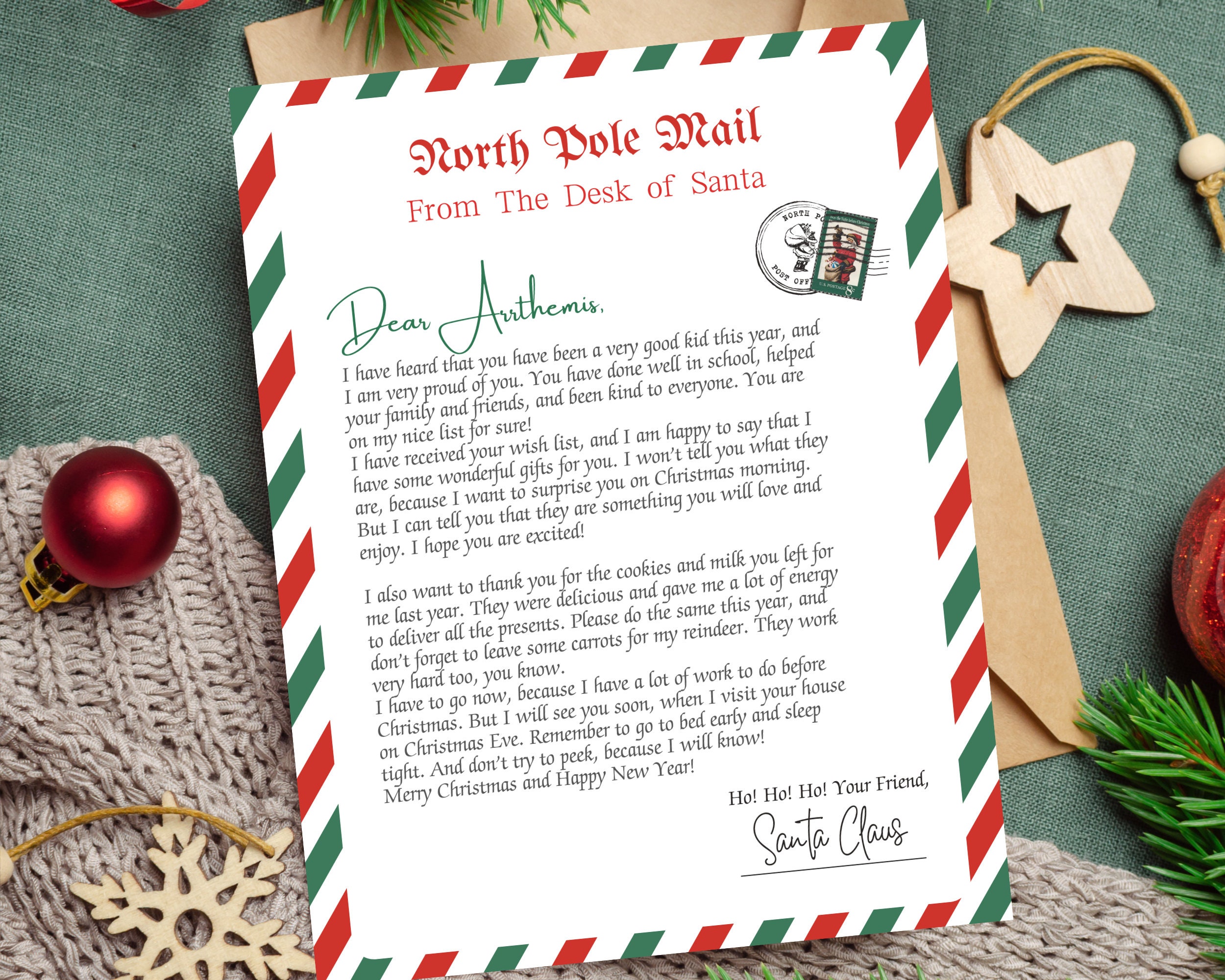 Printable Letter to Santa Dear Santa Letter Letter From - Etsy