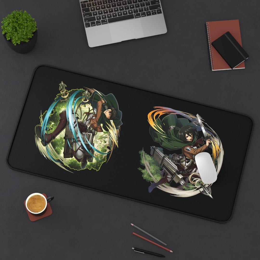 Levi and Mikasa Ackerman Gaming Mouse Pad, Anime Gaming Mouse Pads ...