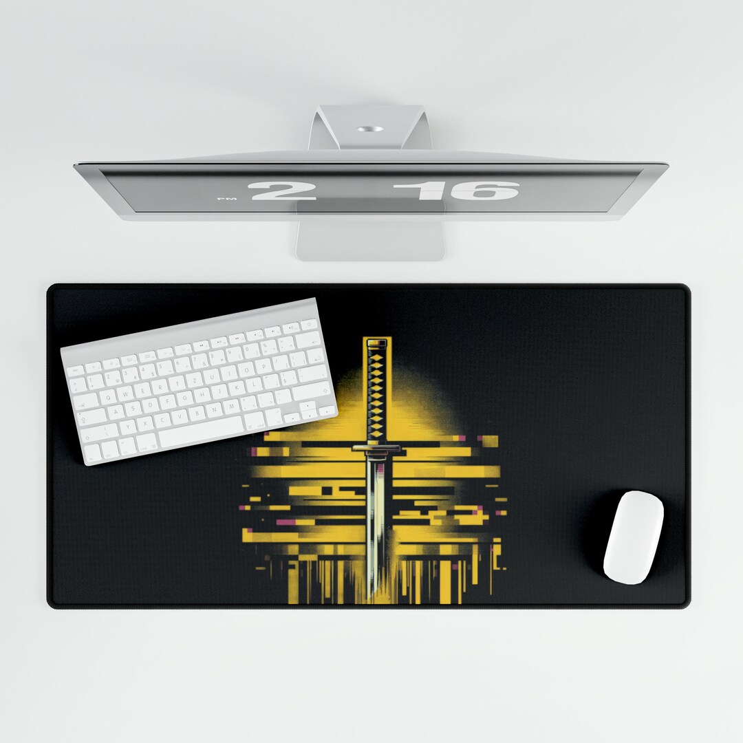 Glitched Ninja Sword Gaming Desk Mousepad, Sword Mousepads, Ninja Gifts ...