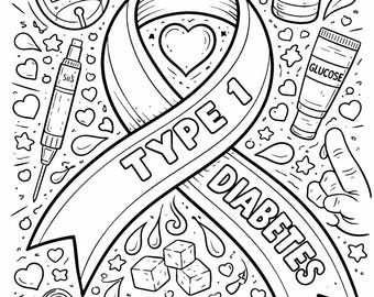 Type 1 Diabetes Kids Colouring Page - Etsy