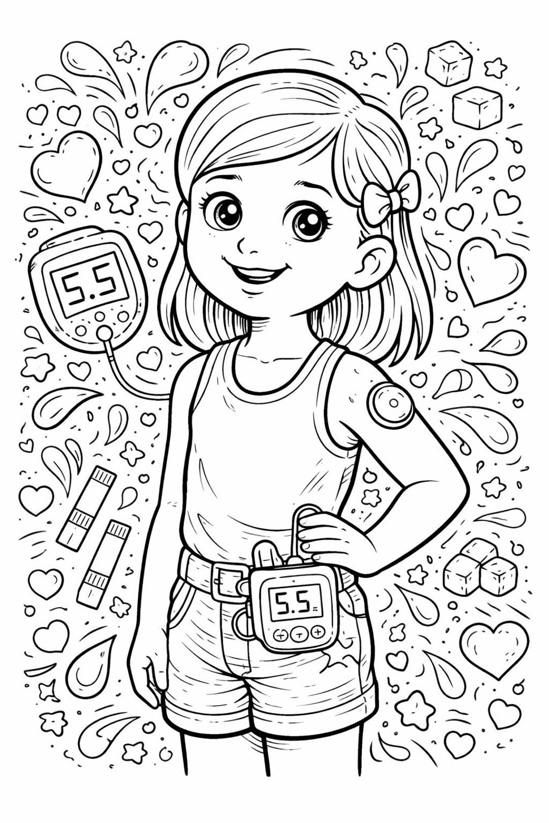 Type 1 Diabetes Kids Colouring Page - Etsy