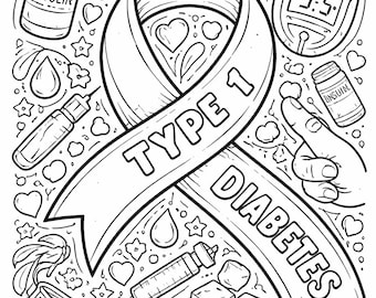 Type 1 Diabetes Kids Colouring Page - Etsy