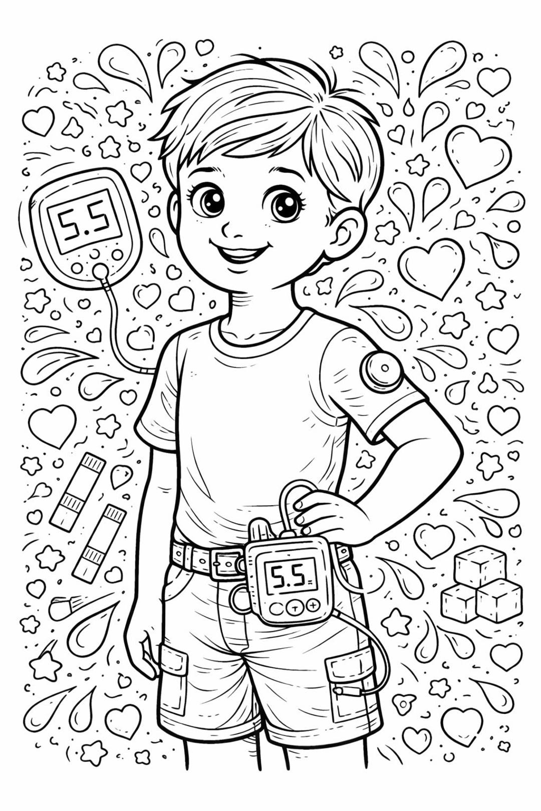 Type 1 Diabetes Kids Colouring Page - Etsy
