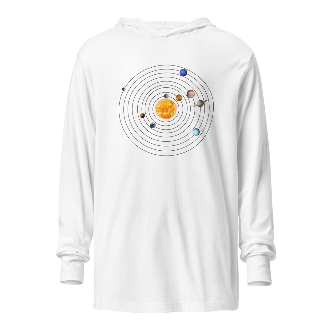 Solar System Tee Hoodie in White Unique Astronomy Gift of the - Etsy