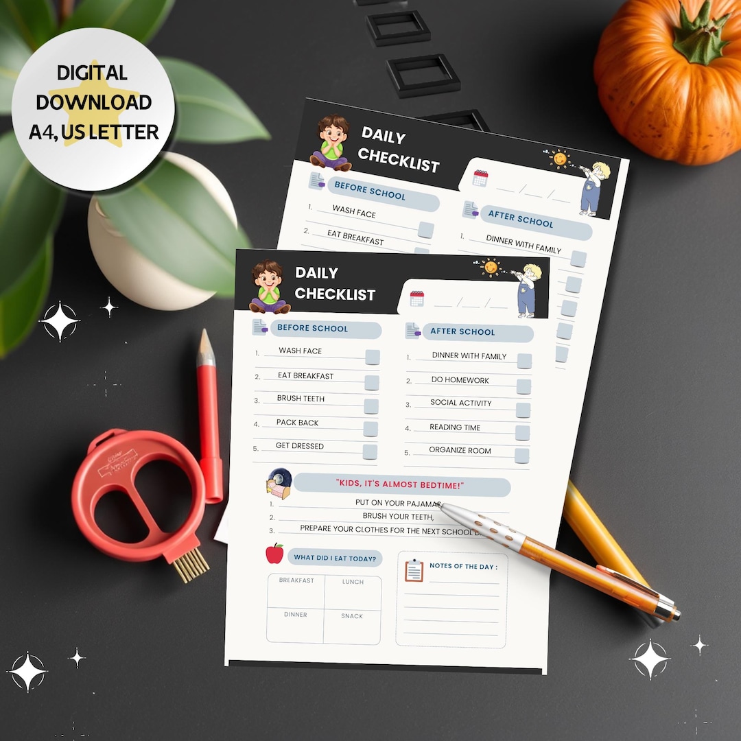 Daily Routine Checklist for Kids - Montessori Inspired Morning ...