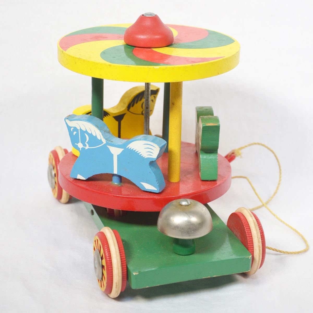 1974 Brio Wooden Carousel Wagon Pull Toy - Etsy