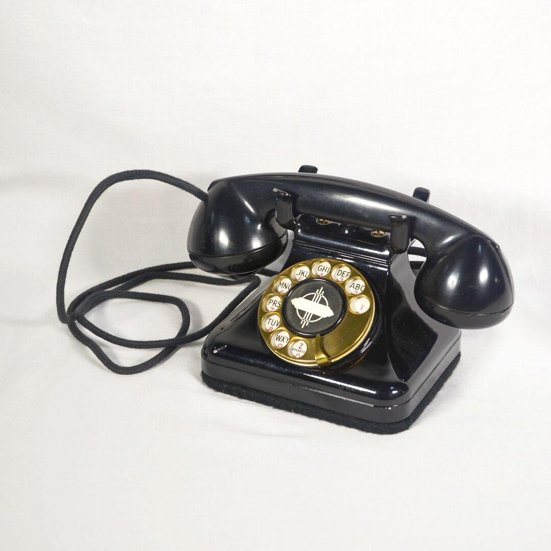 1954 Leich Model 62 Black Metal Phone With Brass Dial - Etsy