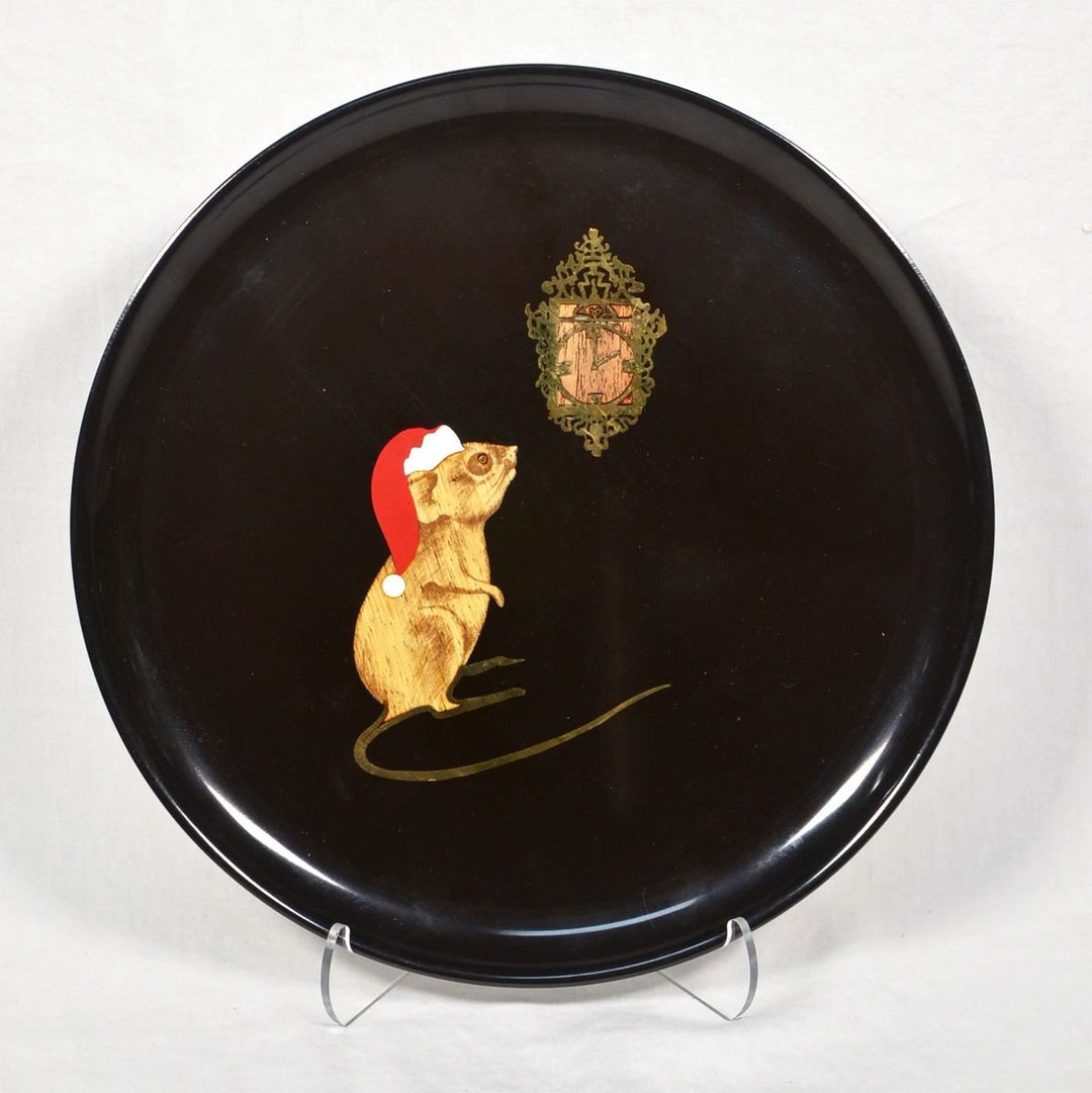 1960s Couroc Mouse With Red Night Cap and Clock Serving Tray - Etsy