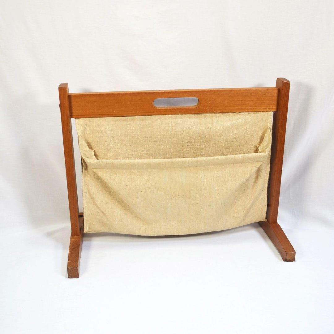 1960s Brdr. Furbo Teak and Heavy Linen Magazine Holder - Etsy