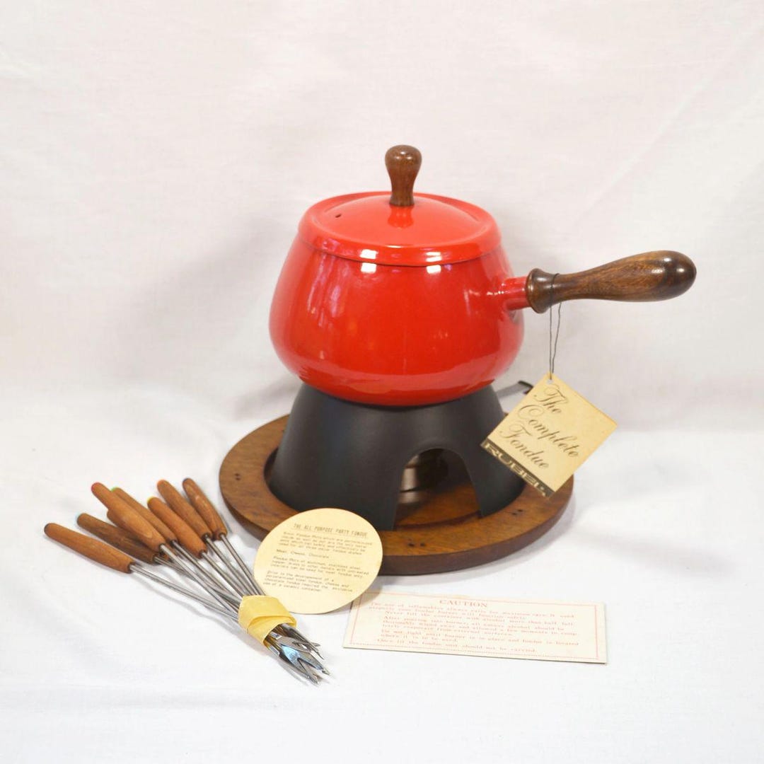 1967 Rubel Red Fondue Set in Box Model 1930 - Etsy