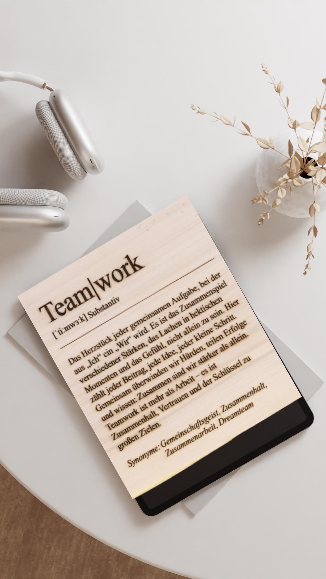 Office Decoration, TEAMWORK Wooden Picture, Solid Wood, Office ...