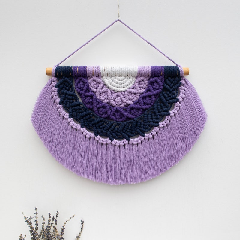 Purple Macrame Wall Hanging - Etsy