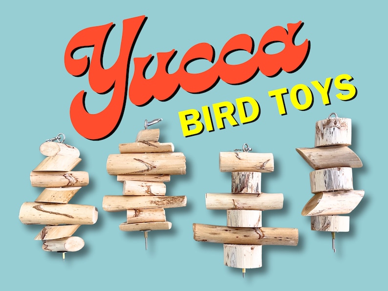 Cockatiel Bird Toy Natural Yucca Wood Kebab Shreddable Parrot Toy ...