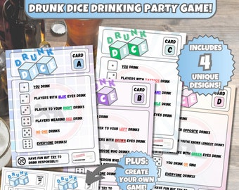 Drunk Dice Drinking Game Instant Download - Etsy