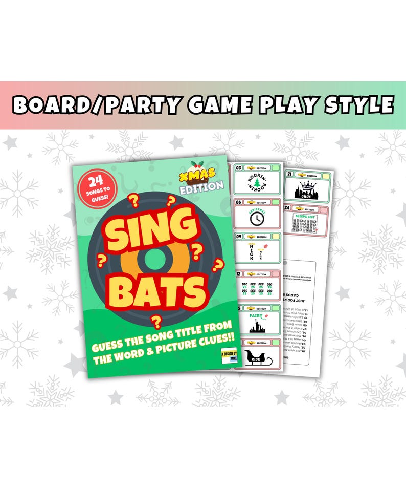 Christmas Music Trivia Game | Singbats Rebus Puzzle (instant Download ...