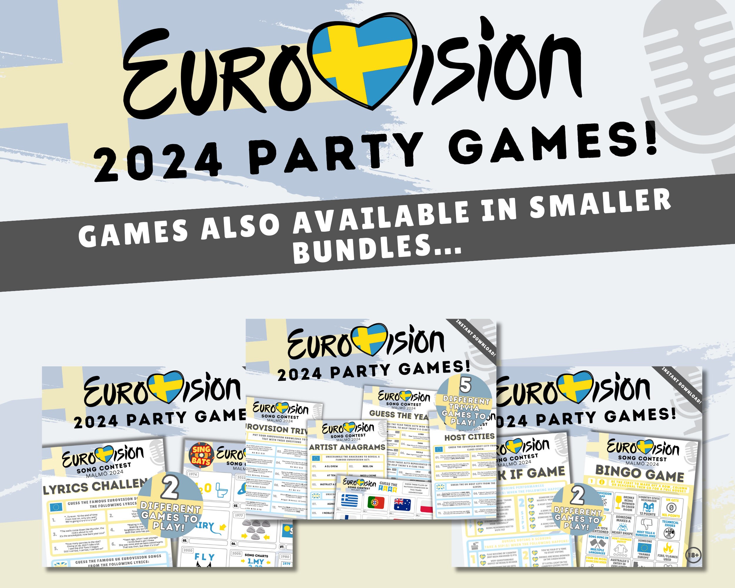 Eurovision 2024 Party Games Mega Bundle Eurovision Song Contest Malmö ...