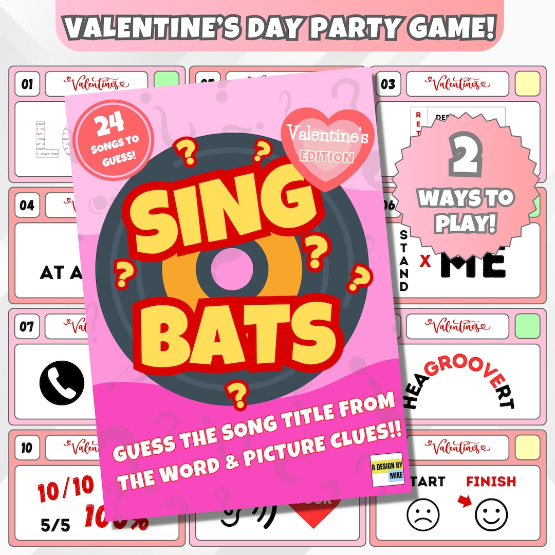 Valentine's Day Printable Dingbats Puzzle Party Game | 'singbats ...