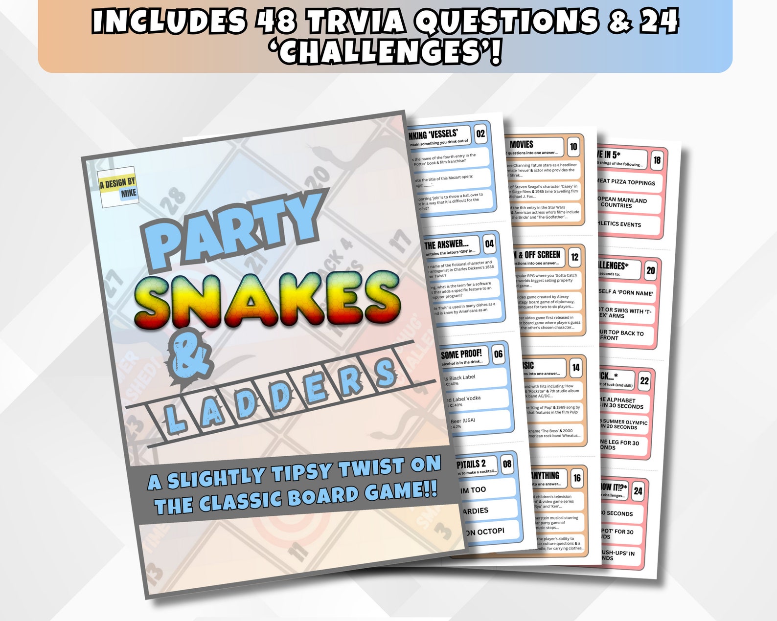Shots and Ladders Style Drinking Party Game | 'party Snakes & Ladders ...