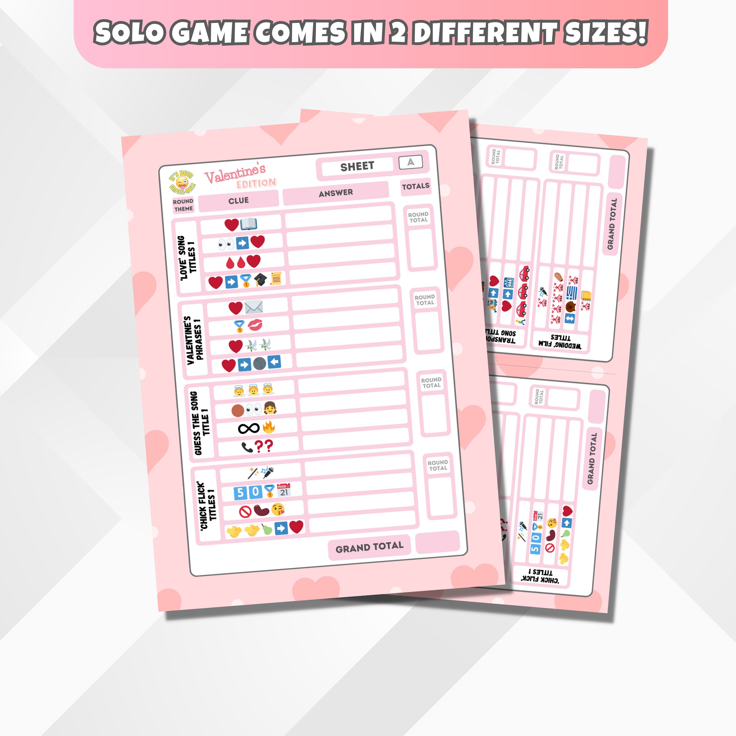 Valentine's Day Printable Emoji Quiz Party Game | 'it's Been Emoji-nal ...