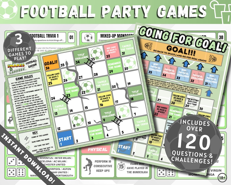Football Drinking Party Games Soccer 'shots & Ladders' Stag Do Freshers ...