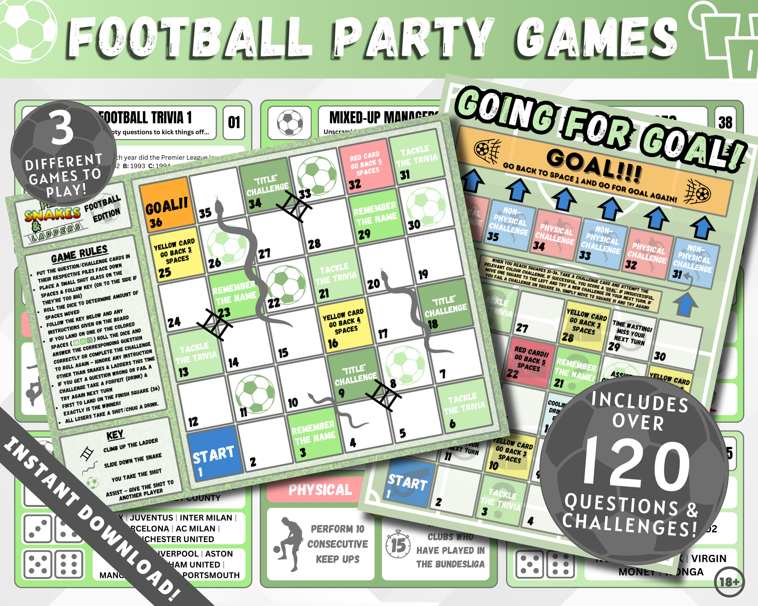 Football Drinking Party Games | Soccer 'shots & Ladders' | Stag Do ...