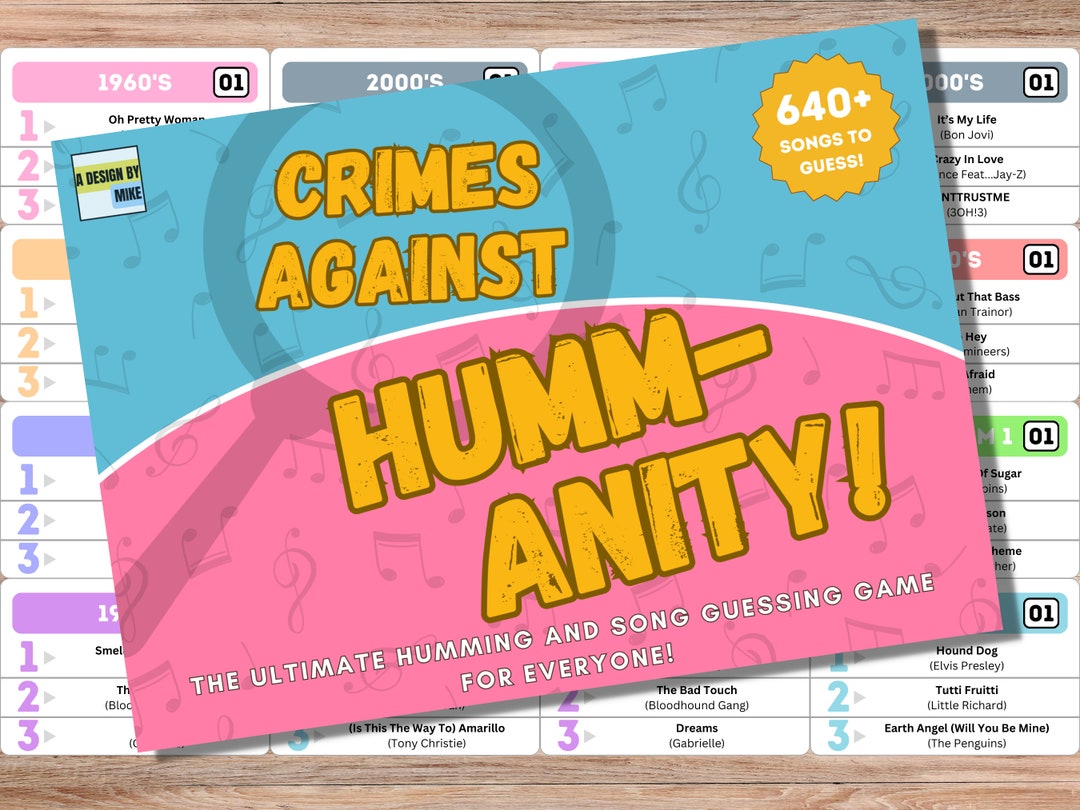 Song Naming Quiz | Crimes Against Humm-anity! | Fun Music Board Game ...
