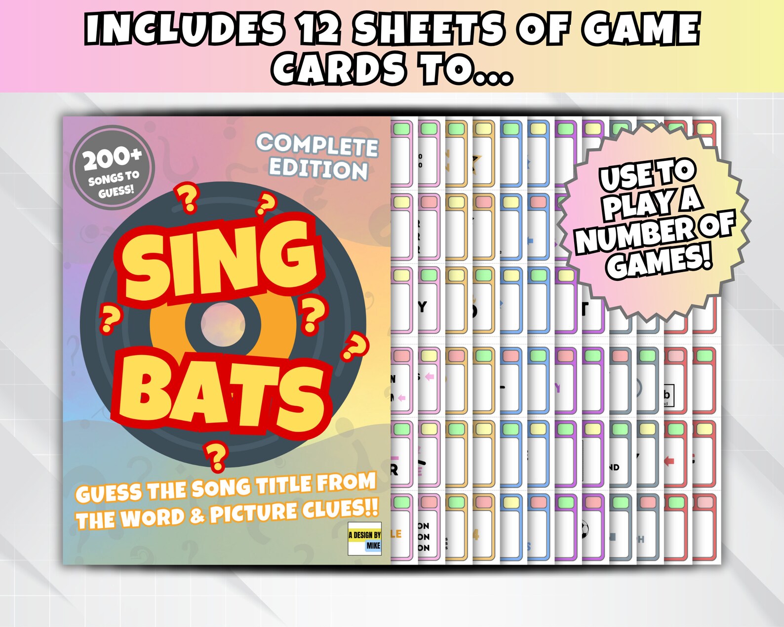 Printable Dingbats Puzzle Party Game Bundle | 'singbats' Complete ...