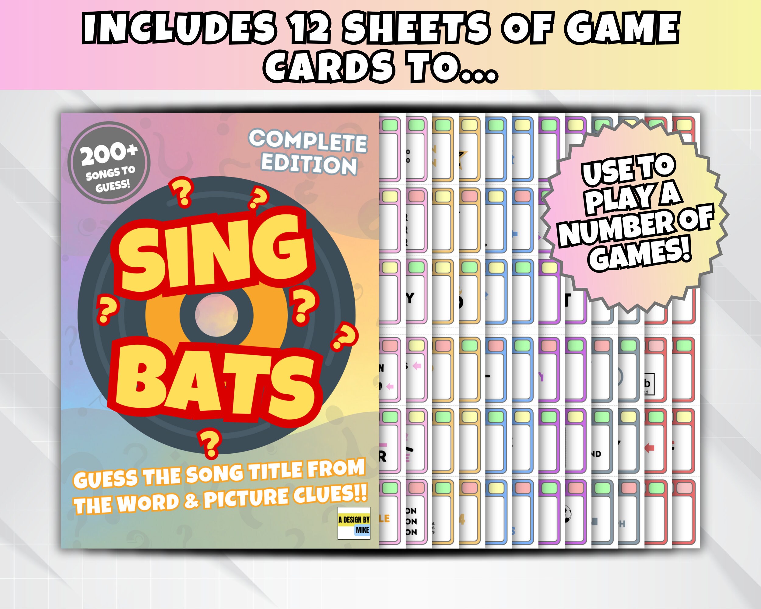 Printable Dingbats Puzzle Party Game Bundle | 'singbats' Complete ...