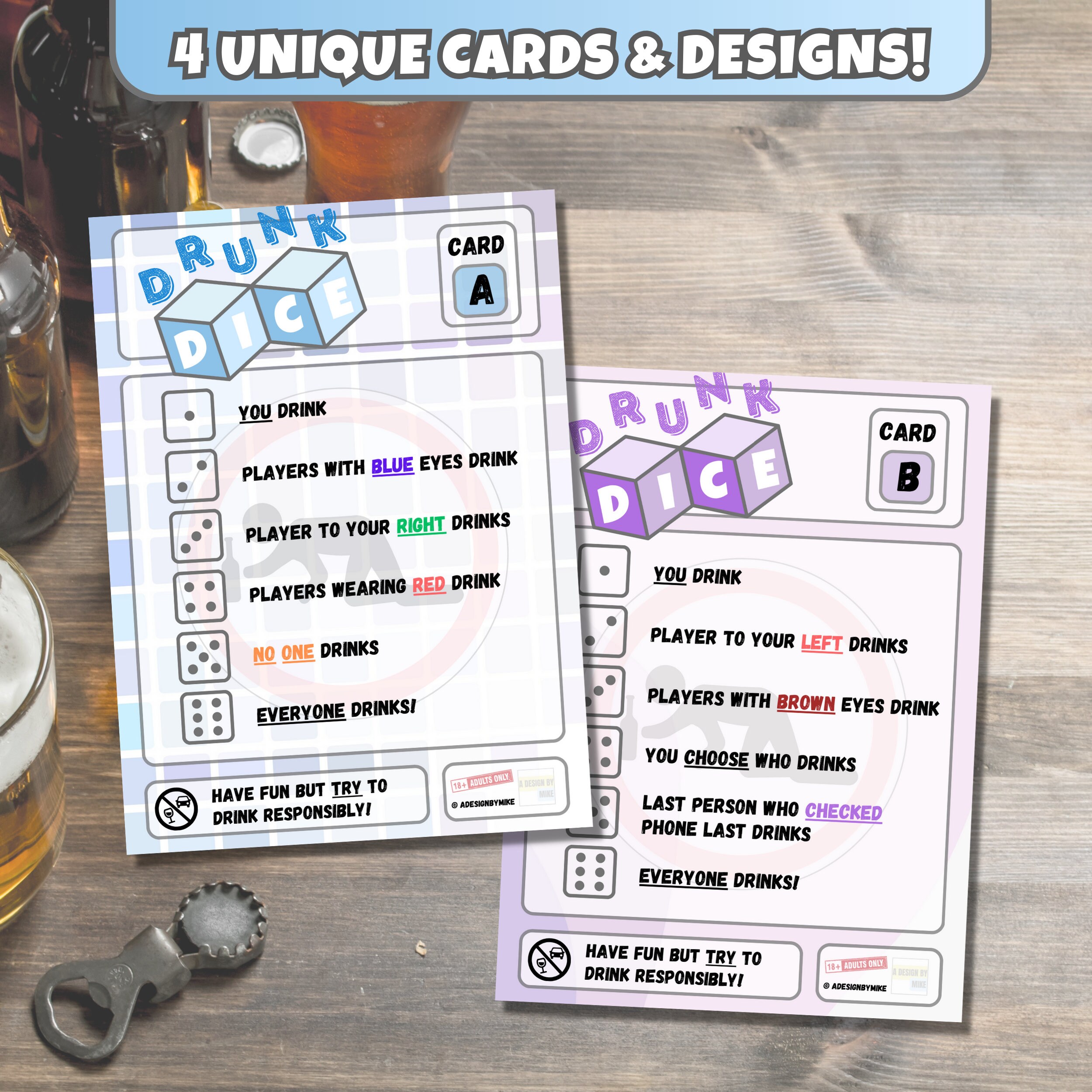 Drunk Dice Drinking Party Game | Instant Download Printable Adult ...